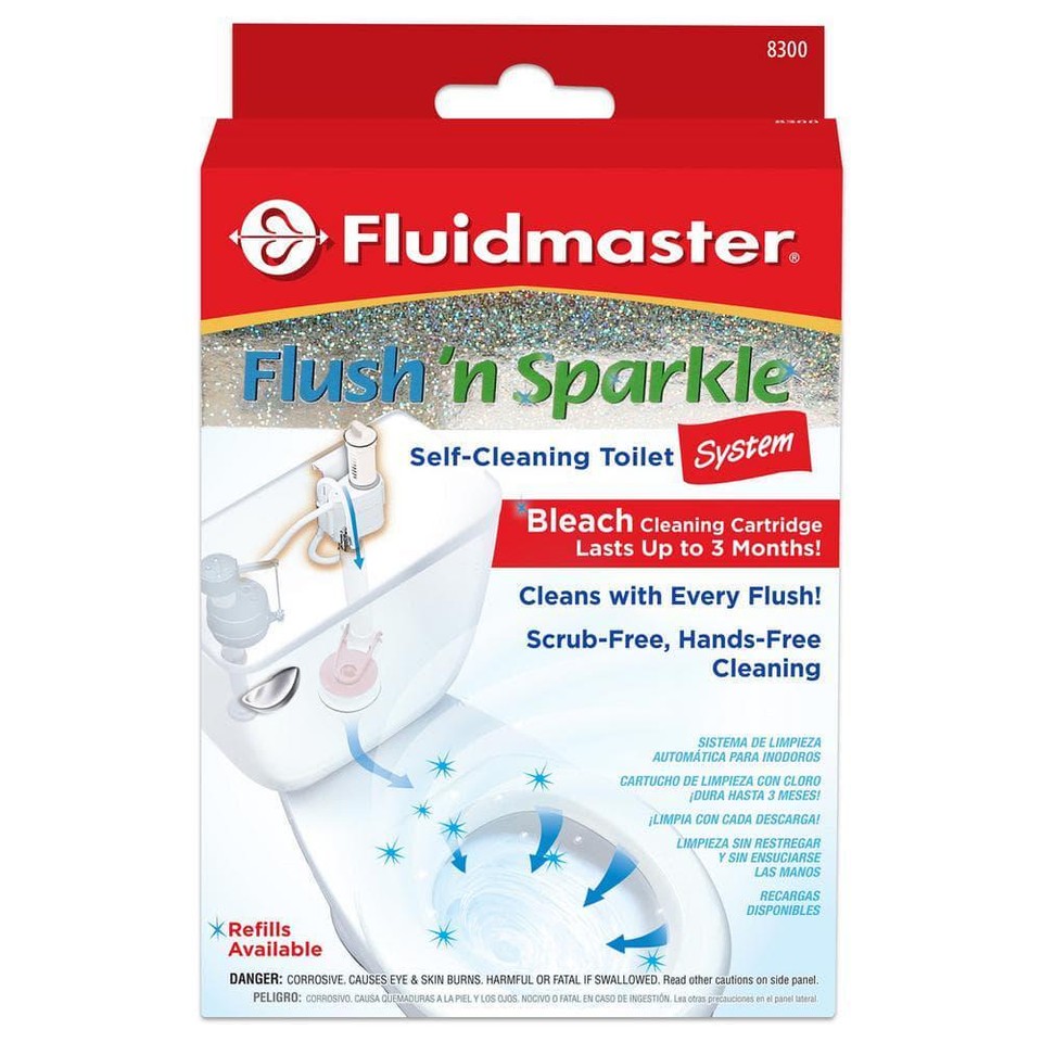 Fluidmaster 8300P8 Flush 'n Sparkle Automatic Bleach Toilet Bowl ...