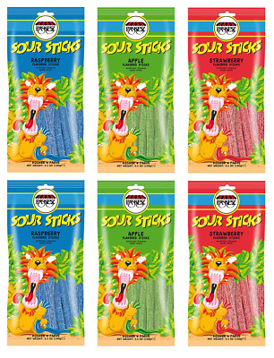 Paskesz Sour Sticks Variety Flavors, Sour & Sweet Candy, 3.5-Ounce ...
