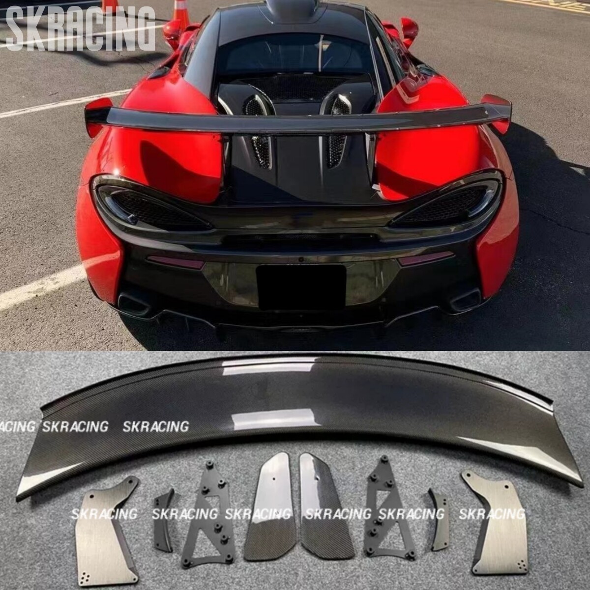 Carbon Fiber Rear Trunk Spoiler Wing GT4 Style For McLaren 540C 570S ...