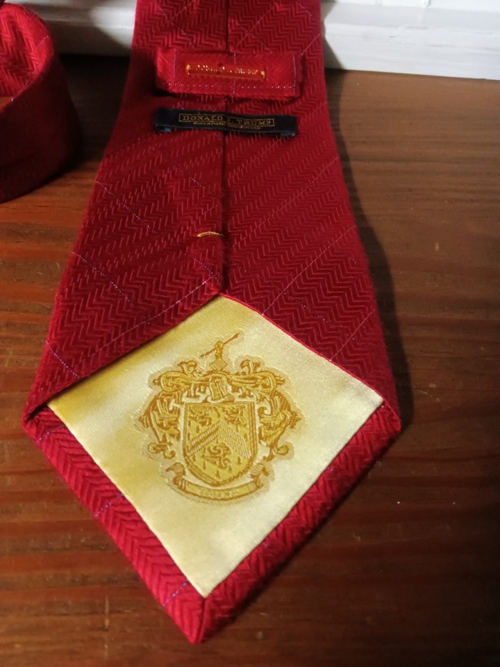 Donald J Trump Signature Collection 100% Silk Mens Red Geometric Design ...