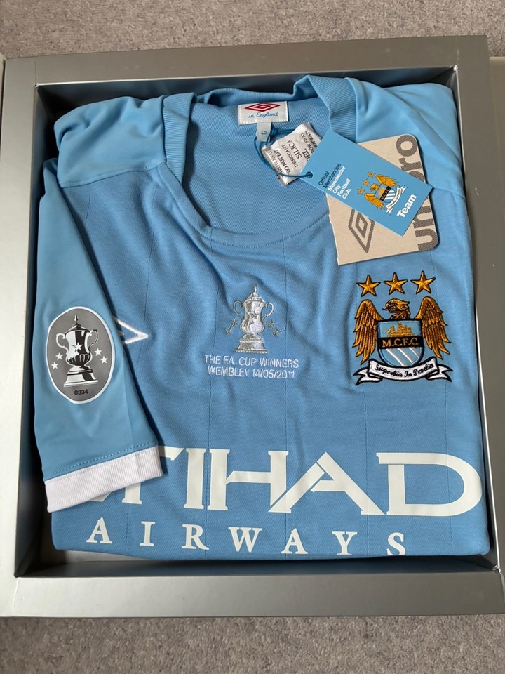 Rare Manchester City 2011 FA Cup Winners Shirt Box Set limited edition ...