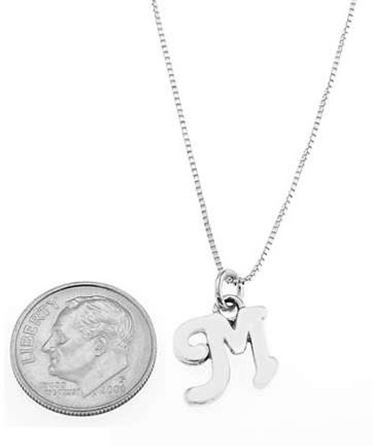 Sterling Silver Fancy Initial Letter M Charm with Necklace (Options) | eBay
