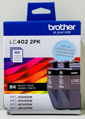 New Genuine Brother LC402 Black 2PK Ink Cartridge Box | eBay