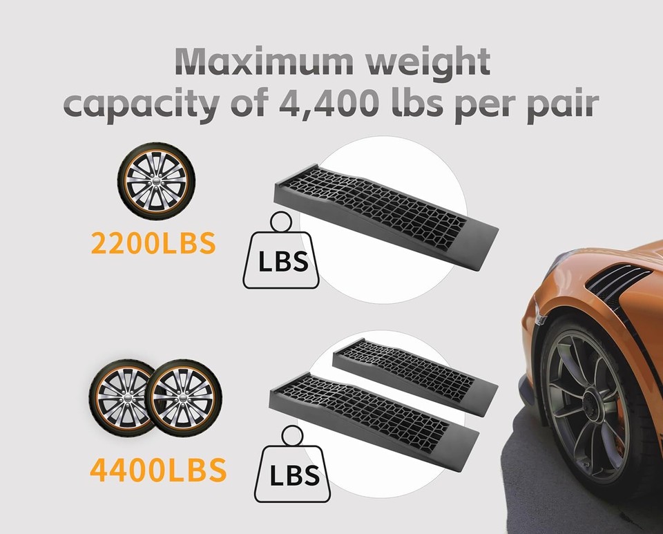 12000 LB Heavy Duty Plastic Ramps Truck SUV Trailer Car Oil Change Lift ...