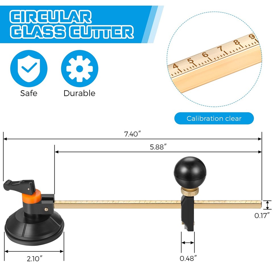 Mudder 6 Pieces Glass Cutter Tool Set Includes Pencil Style Cutting ...