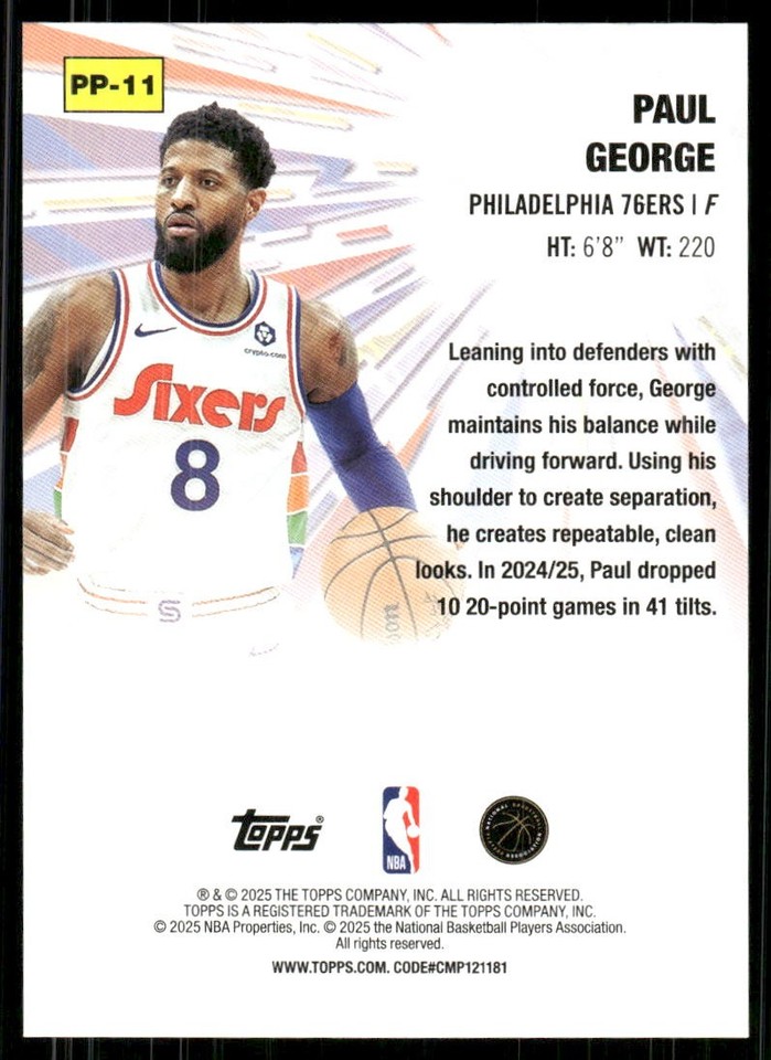 2025-26 Topps #PP-11 Paul George Power Players | eBay