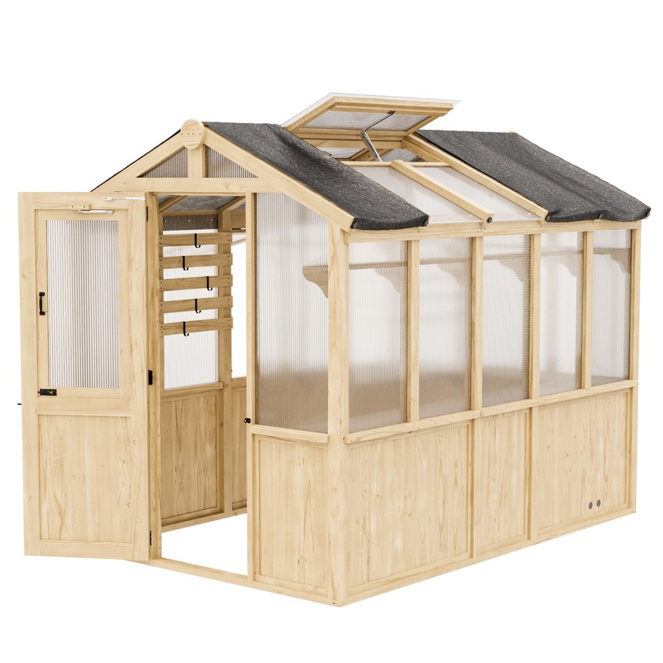 EAGLE PEAK 6.7x9.7x7.7 ft Wood and Polycarbonate Walk-in Greenhouse | eBay