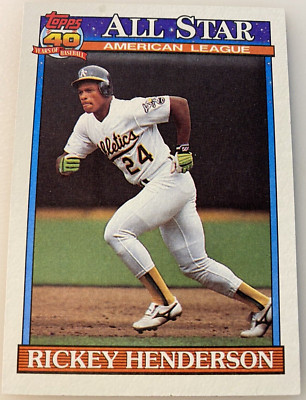 1991 Topps All Star Henderson #391 Oakland Athletics Card! | eBay