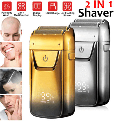 Men's Beard Trimmer Hair Clipper Waterproof Electric Body Shaver ...