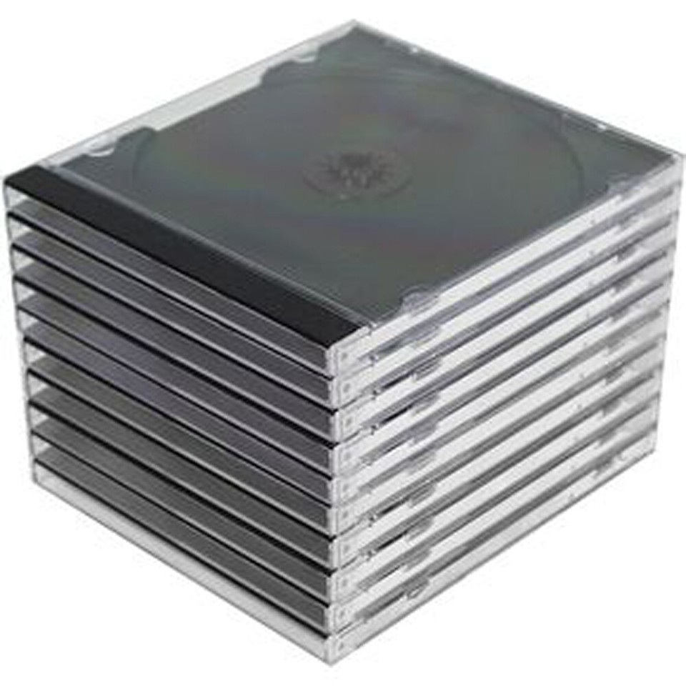 10 Standard 10.4 mm Jewel Case Single CD DVD Disc Storage Assembled ...