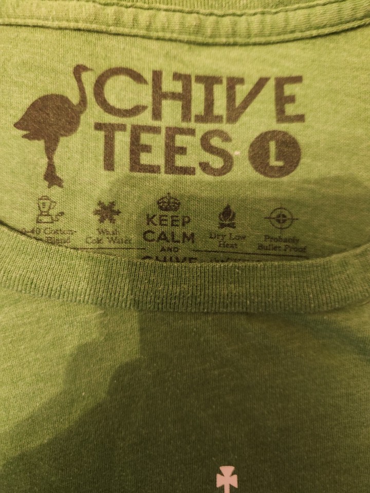 Chive Tees T Shirt Mens Large Green Keep Calm and Chive On Tee Mens | eBay