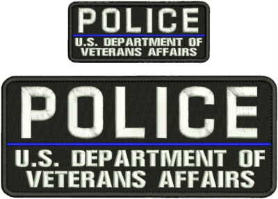 POLICE U S D O F VETERANS AFFAIRS emb patch 4x10 &2x5 hook on back ...