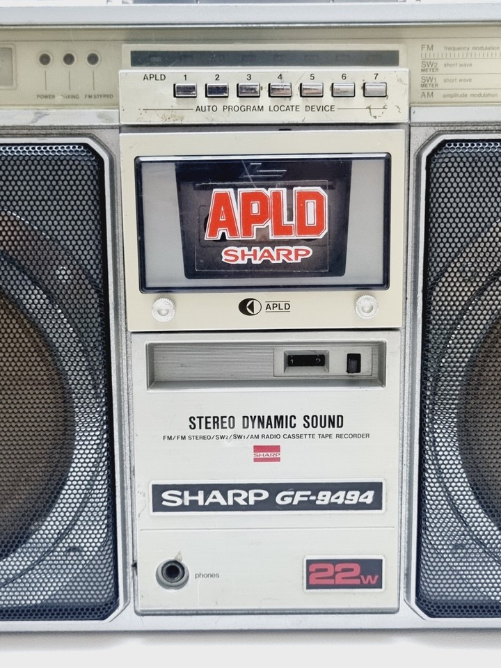 Vintage Sharp GF-9494 Boombox 🌈RARE🌈 Cassette Ghetto-Blaster - for ...