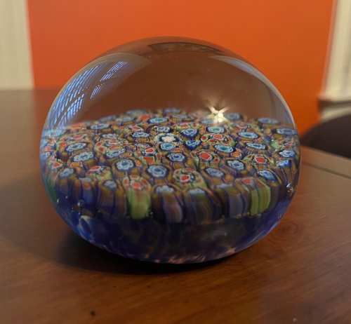 Dynasty Gallery Heirloom Collect Millefiori Paperweight Art Glass 2"W x ...