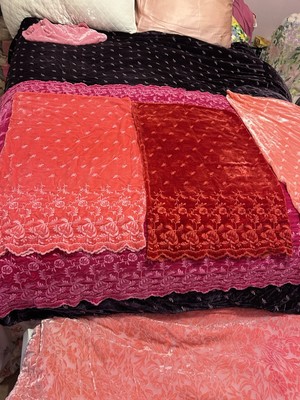 All Bella Notte Must Go! Hot Pink Silk Embroidered Velvet Pillowcase ...
