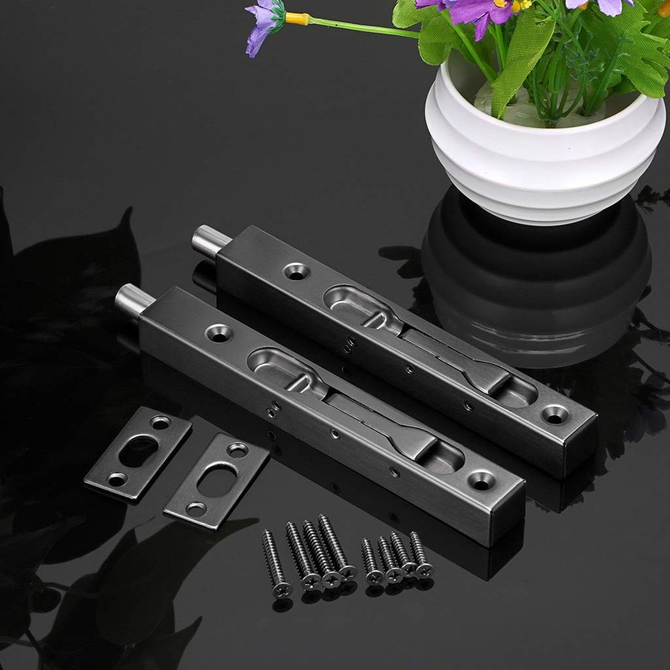 2Pcs 6 Inch Door Bolts - Stainless Steel Concealed Security French Door ...