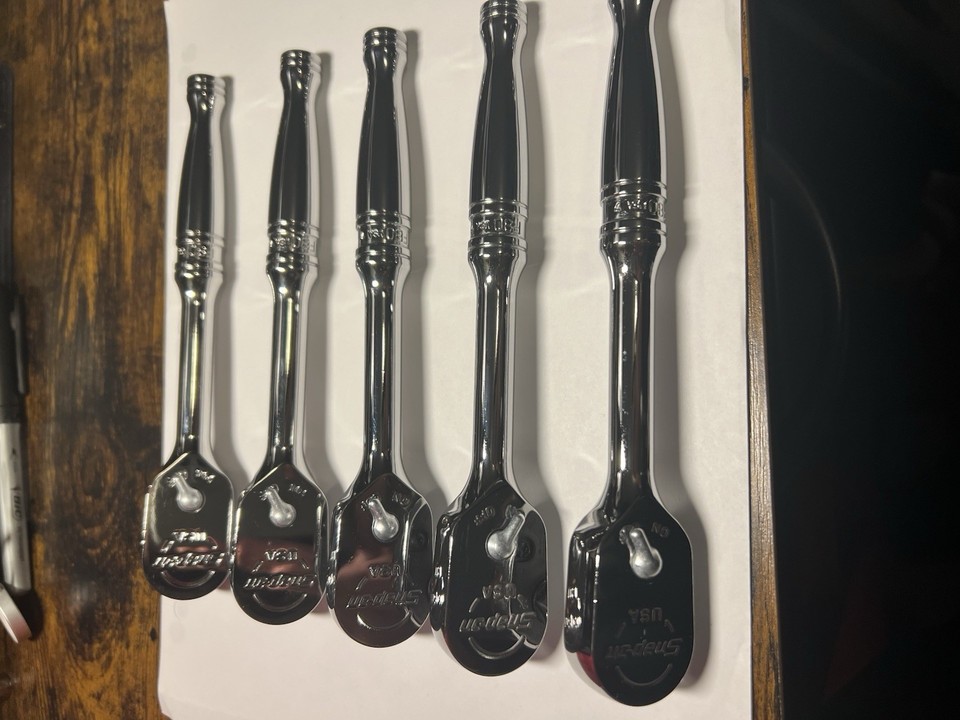 Snap-on Tools USA NEW 3/8" Drive Fine Tooth Standard Handle Chrome ...