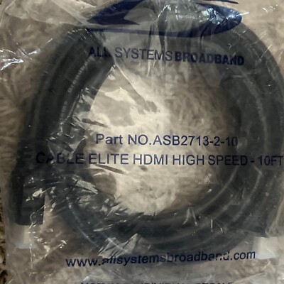 (NEW) 10 FT High Speed HDMI - HDMI Patch Cord Cable Part No: ASB2713-2 ...