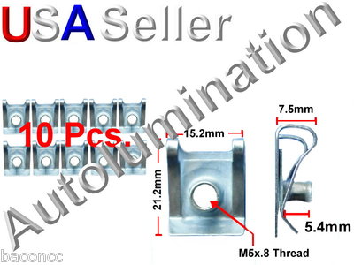 Zinc Plated U J Fold Over Clip On Floating Nut M5 X .8 Sheet Metal Body ...