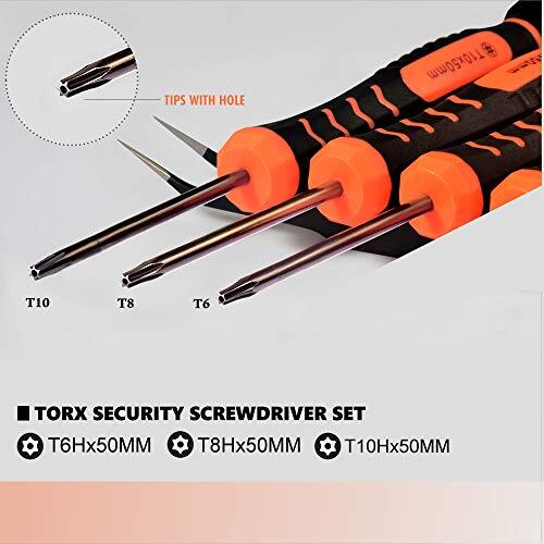10 In Torx Screwdriver Set With T3 T4 T5 T6 T8 T10 Security Bit " ESD ...