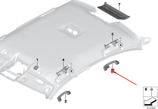 OEM BMW X5 F15 Interior Rear Left Grab Handle 51167499075 Genuine for ...