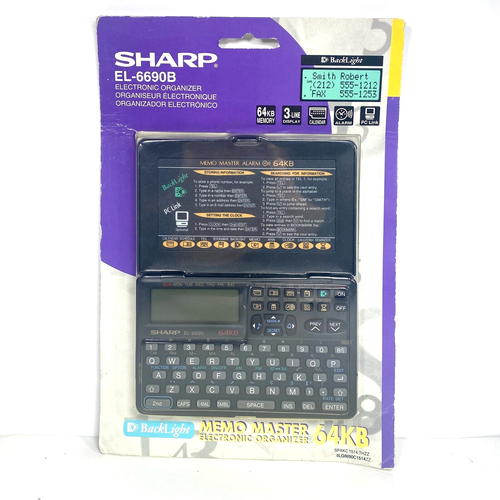 SHARP Memo Master Electronic Organizer 64KB Memory EL-6690B - NEW ...