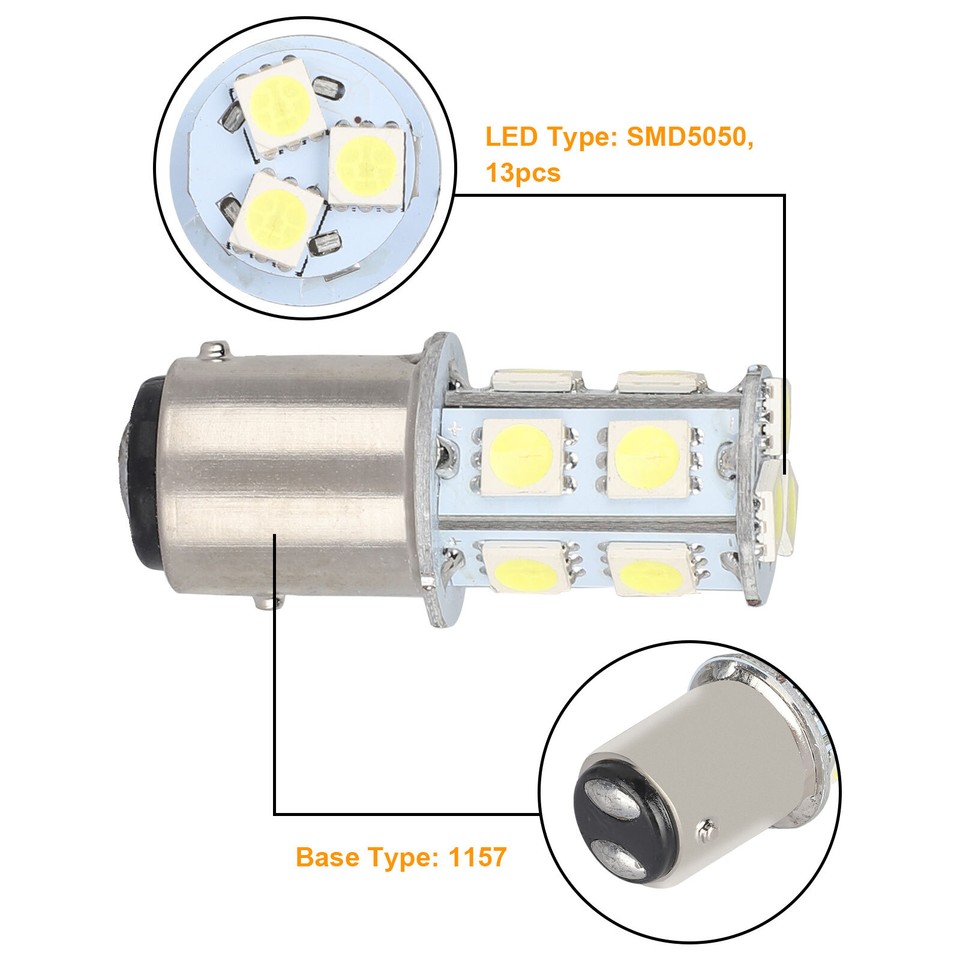 10x Super White 1157 BAY15D 13-SMD LED Tail Stop Brake Light Bulb 7528 ...