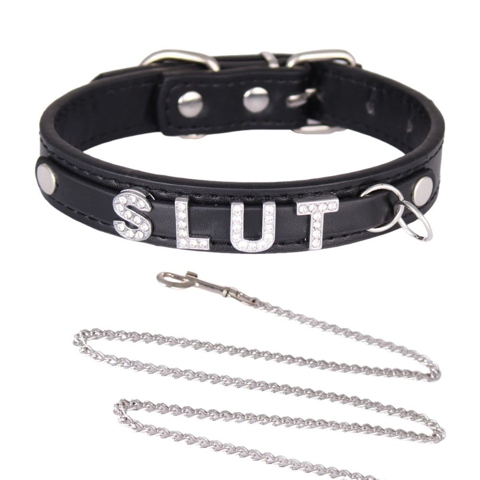 Custom Chocker BDSM Gift Choker Pu Leather Black DIY Necklace Collar ...