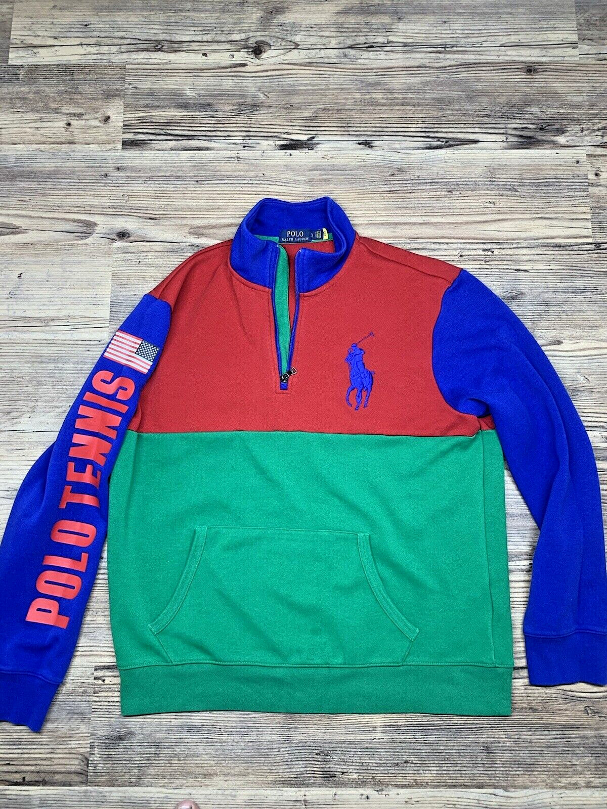 POLO RALPH LAUREN Mens L Polo Tennis Colorblock Doubl… - Gem