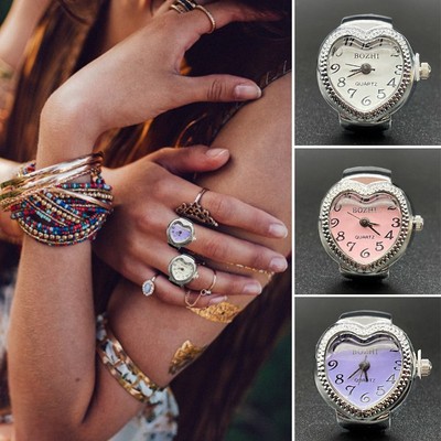 Rings Love Quartz Ring Watch Round Quartz Finger Rings Ring Watch ...