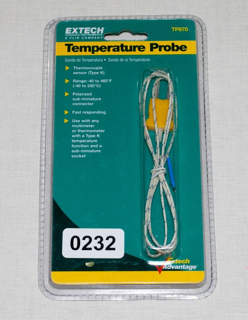 Extech TP870 40 to 482 Degrees F Bead Wire Type K Temperature Probe for ...