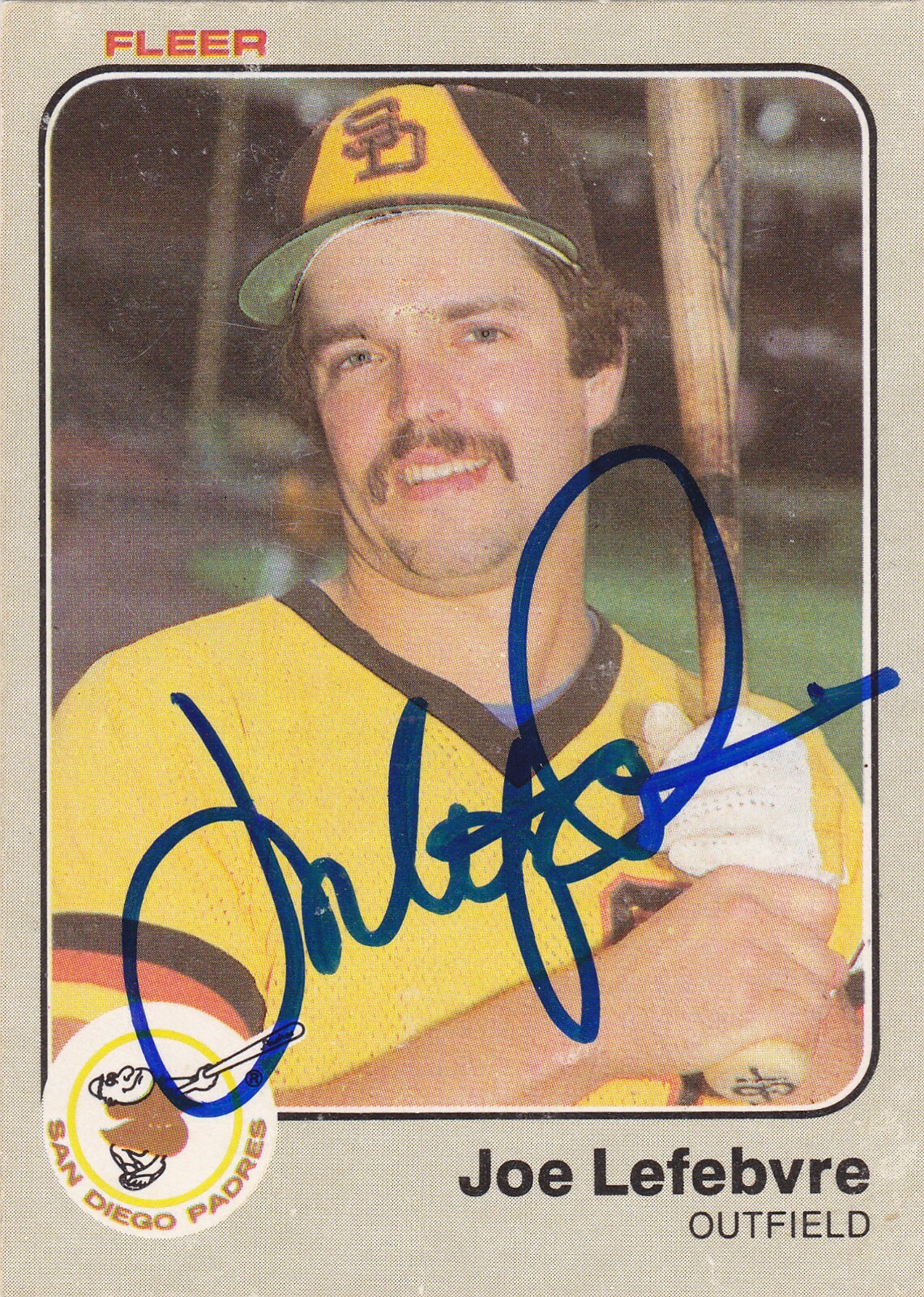 JOE LEFEBVRE SAN DIEGO PADRES SIGNED 1983 CARD GIANTS PHILLIES NEW YORK ...
