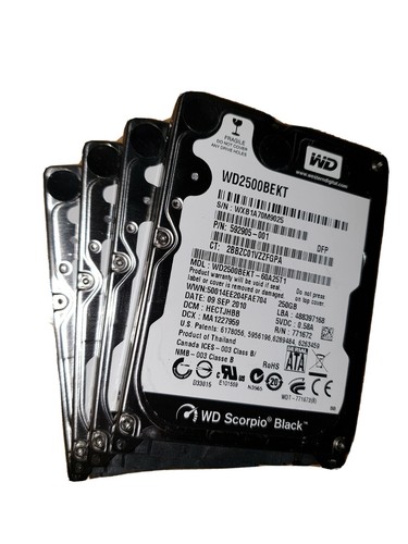 Lot of 10x 250GB WD Western Digital Scorpio Black 2.5" Internal HDD for ...