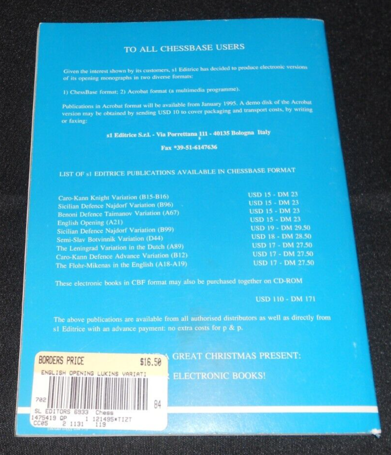 Chess Book: "The English Opening Lukin's Variation (A21)" By Sl ...