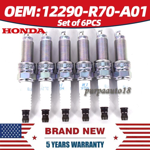 6pcs NGK 12290-R70-A01 ILZKR7B11 Iridium Spark Plugs For OEM 2008-17 ...