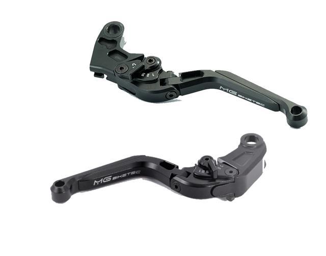 MGBiketec Adjustable Folding Black Brake and Clutch Levers Yamaha R7 ...