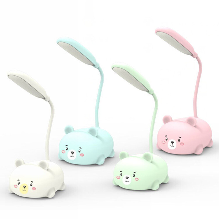 LED Portable Cute Kitten Cat Piggy Bear Lamp Reading Night Light USB ...