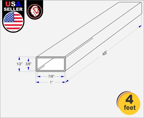 1/2" x 1" Rectangular Metal Tube - Mild Steel - 16 gauge - ERW - 48 ...