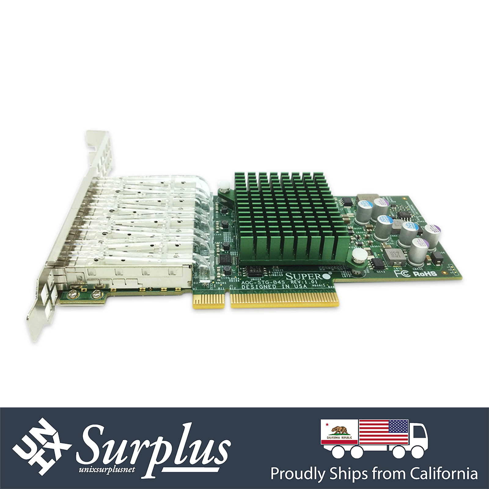 Supermicro AOC-STG-B4S Quad Port 10GB SFP+ PCIe x8 Network Adapter High ...