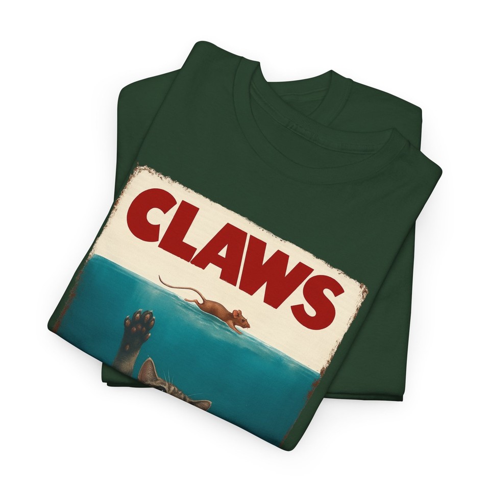 Claws Cat T-Shirt | Funny Jaws Parody Graphic Tee with Kitten S-5XL | eBay