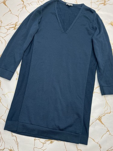 COS Women Green Turquoise V Neck Wool Dress Size Medium 3/4 Sleeves | eBay