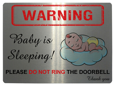 307 Baby is Sleeping! DO NOT RING BELL Metal Aluminium Door Sign Plaque ...