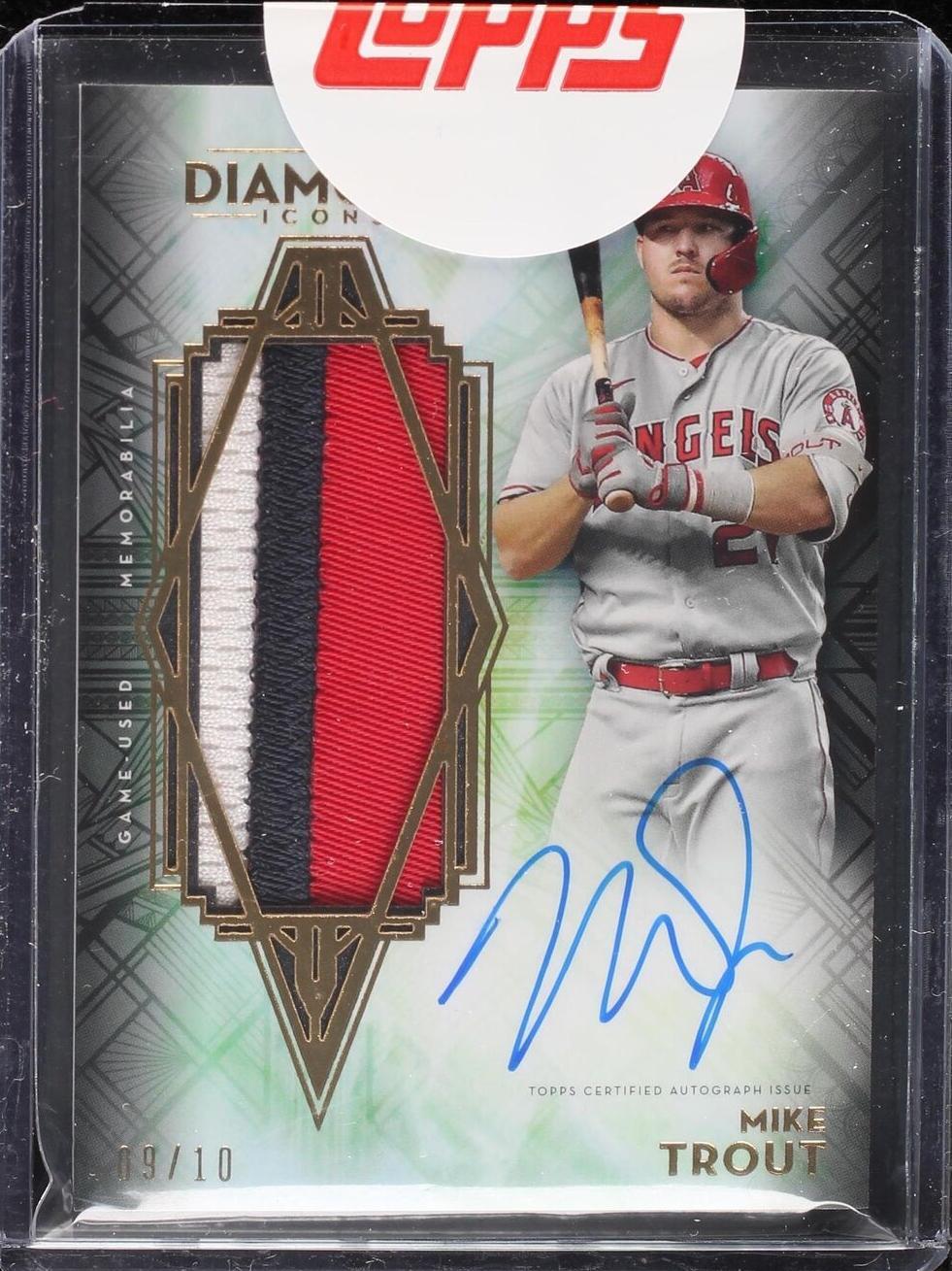 2021 Topps Diamond Icons - Autographed Jumbo Patches Mike Trout #AJP-MT ...