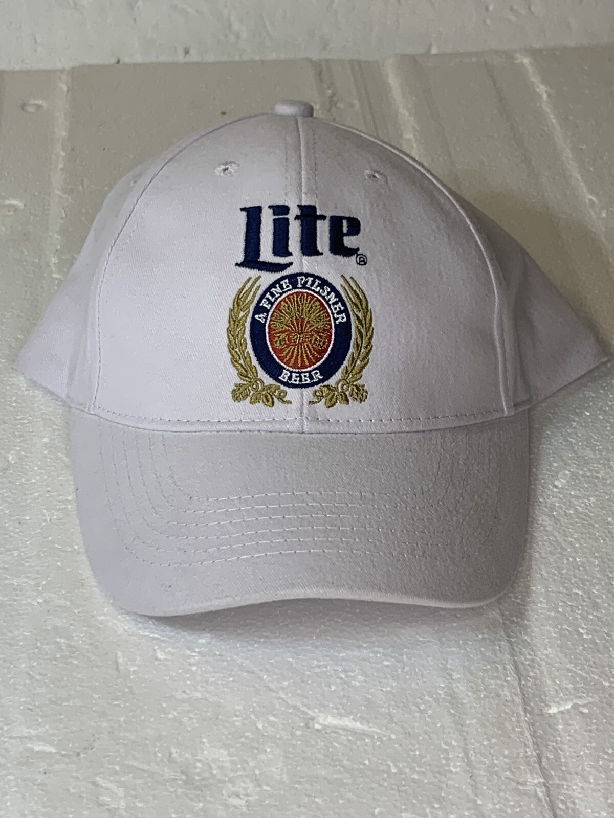 Miller Lite Beer White Embroidered Baseball Cap Snapb… - Gem