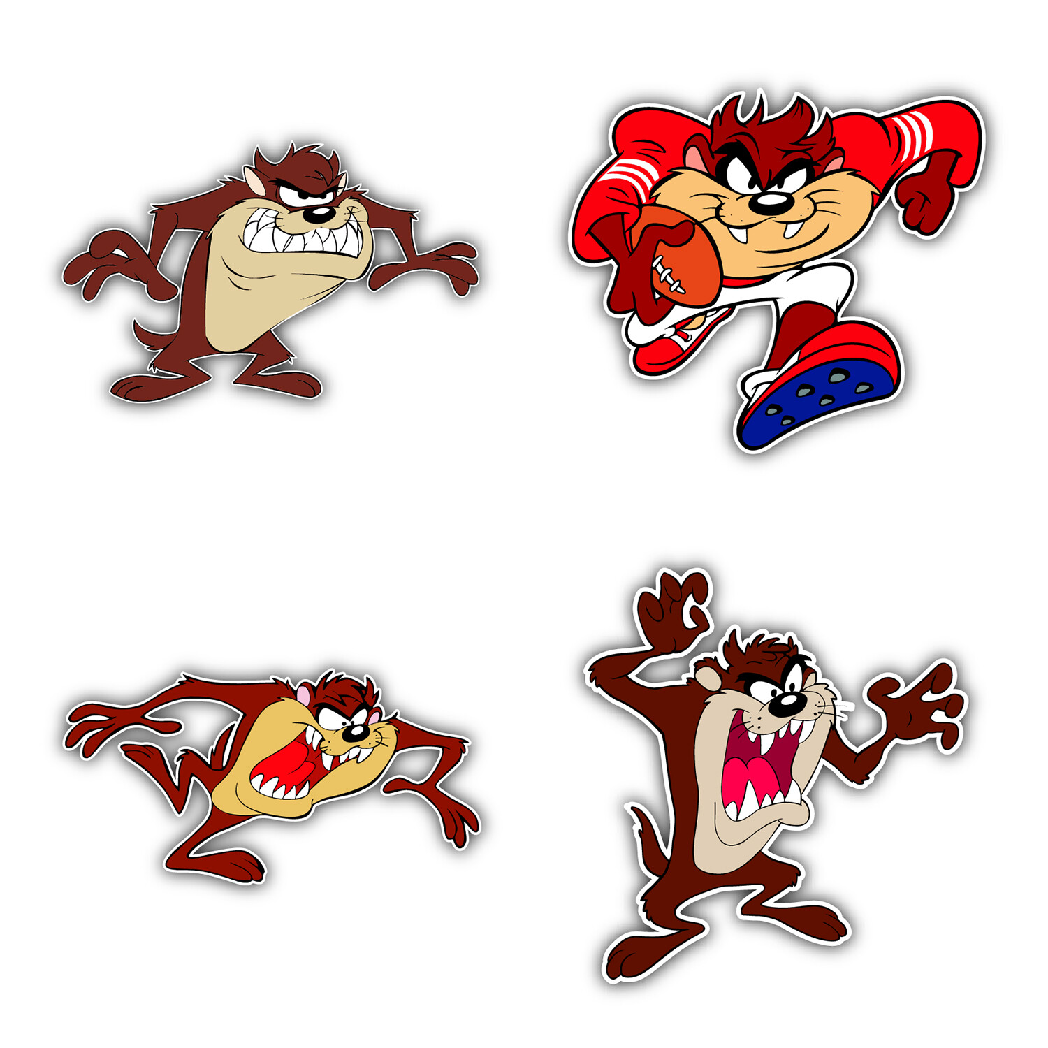 Taz Cartoon Set Of 4 Vinyl Sticker Decal - 5'' longer side ID:1 | eBay