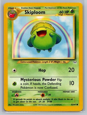 Skiploom Vintage 2000 Pokemon Neo Revelation TCG Card 52/64 | eBay