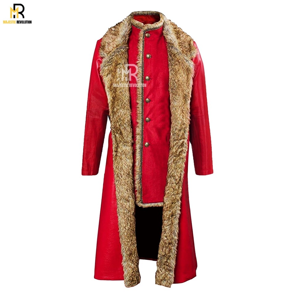Christmas Chronicles Santa Claus Cosplay Costume Suit Real Leather Coat ...