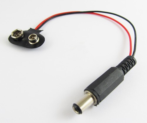 10pcs 9V Battery Snap T-Type cable 2.5x5.5mm Male DC Power Plug to 9V ...