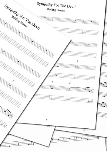 SYMPATHY FOR THE DEVIL ( ROLLING STONES ) - Bass Score with Tab ...