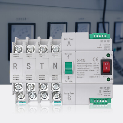 100A 4P Transferschalter Dual Power Transfer Lastumschalter Notstrom ...